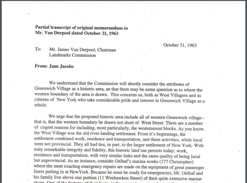 Continuing the Work of Jane Jacobs - Village Preservation