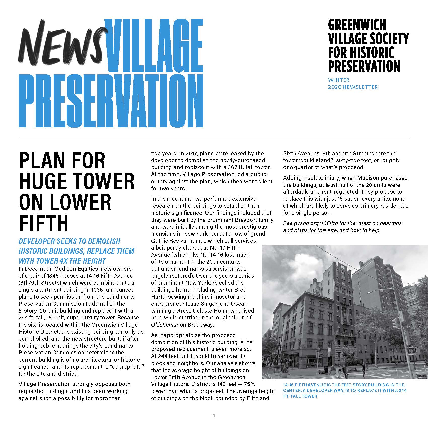 Newsletters - Village Preservation