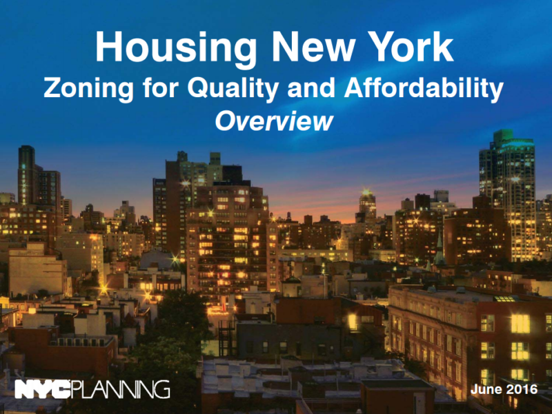 Citywide ‘Zoning for Quality and Affordability’ Plan - Village Preservation