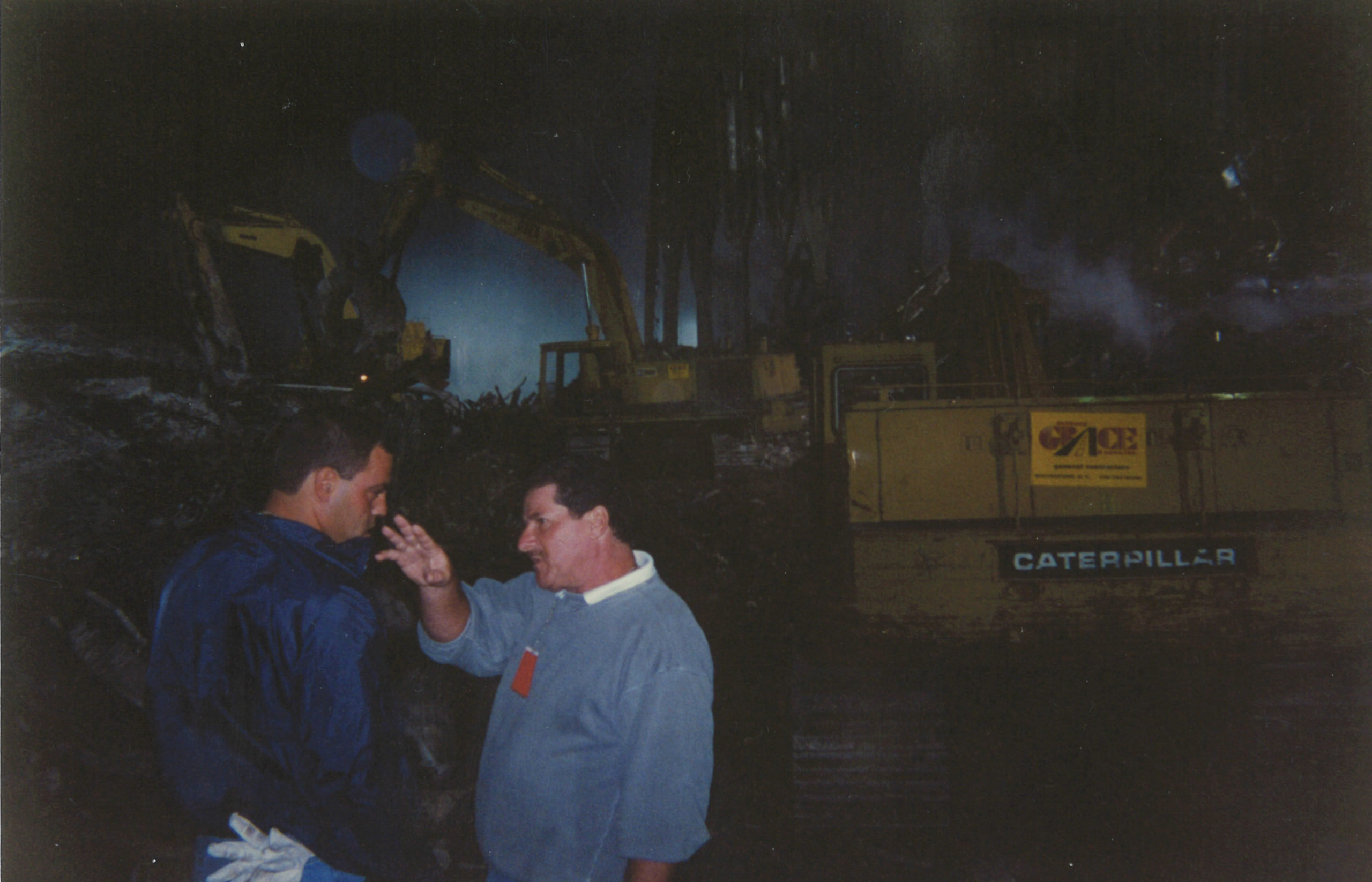 Late Night Two Workers Talking at Ground Zero - Village Preservation