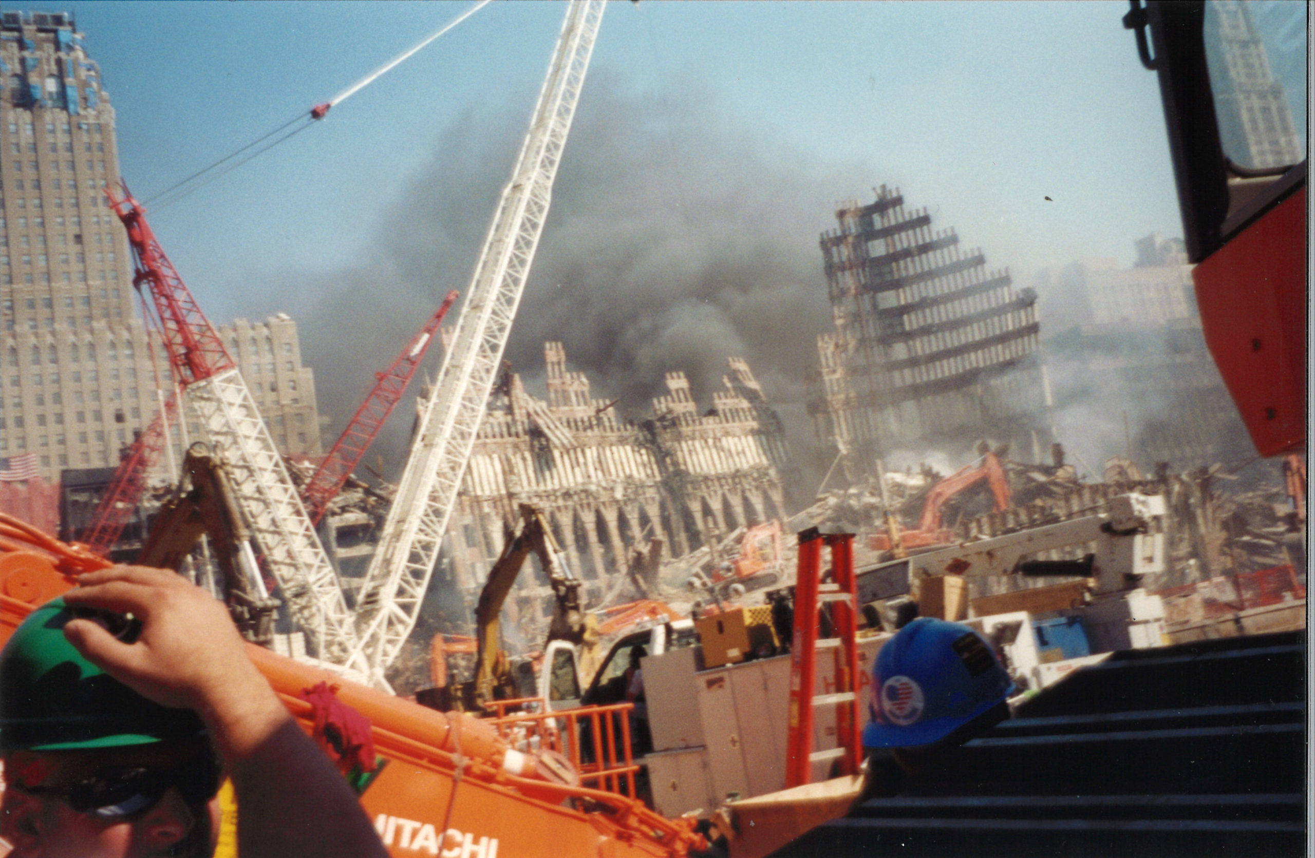 Cranes Working at Ground Zero on a Sunny Day - Village Preservation