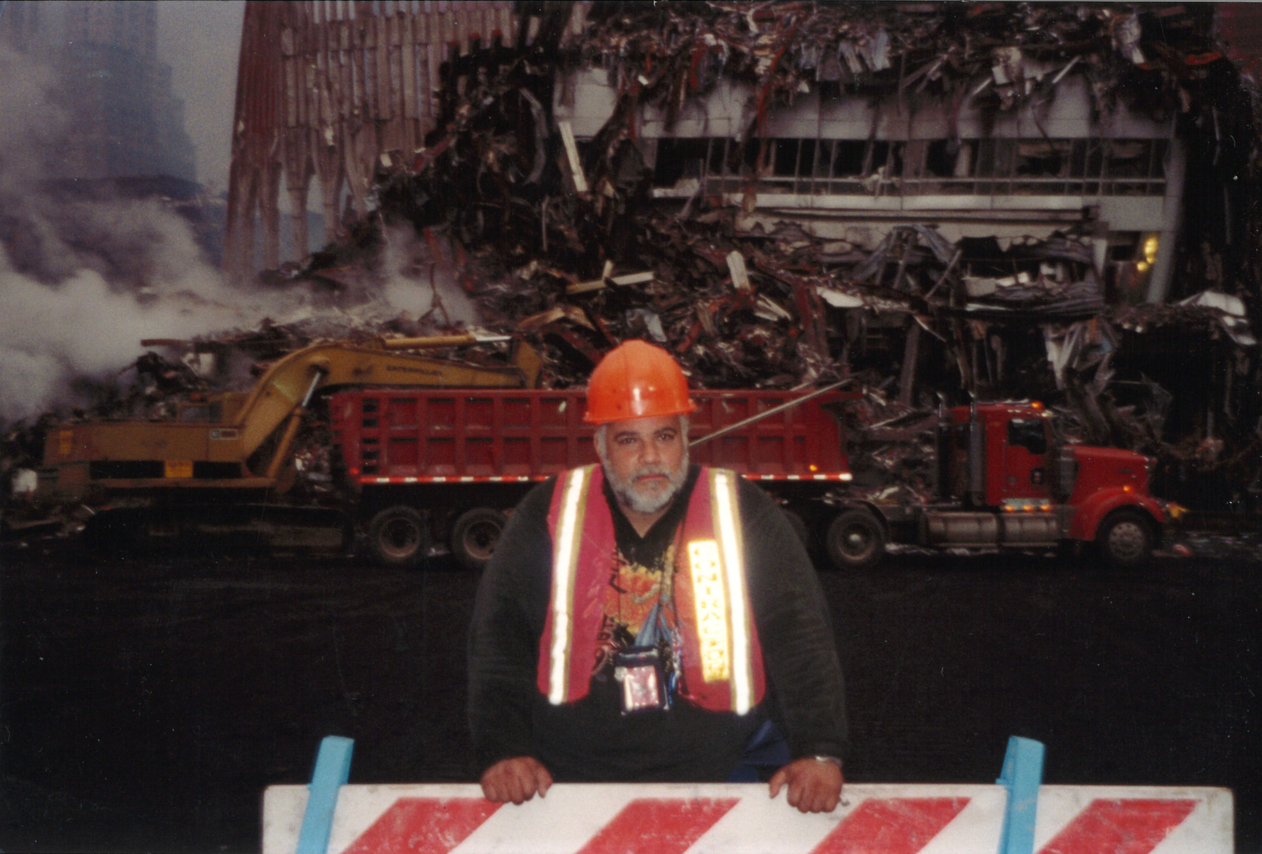 Photo of an Unknown Contractor from local 731 standing at Caution Fence ...