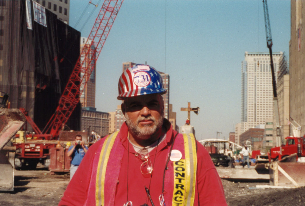 Photo of an Unknown Local 731 Worker in front of the Cross at Ground ...