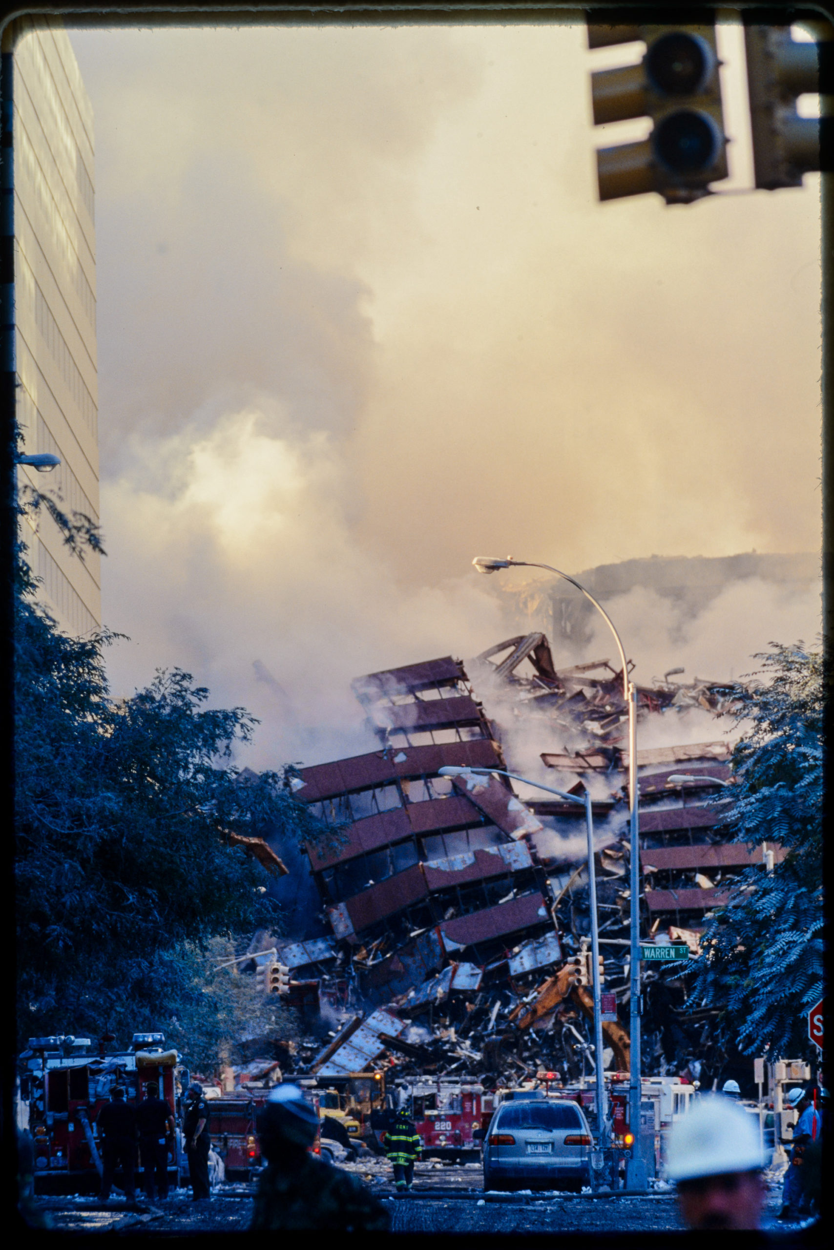 Collapsed WTC7 at Greenwich Street - Village Preservation