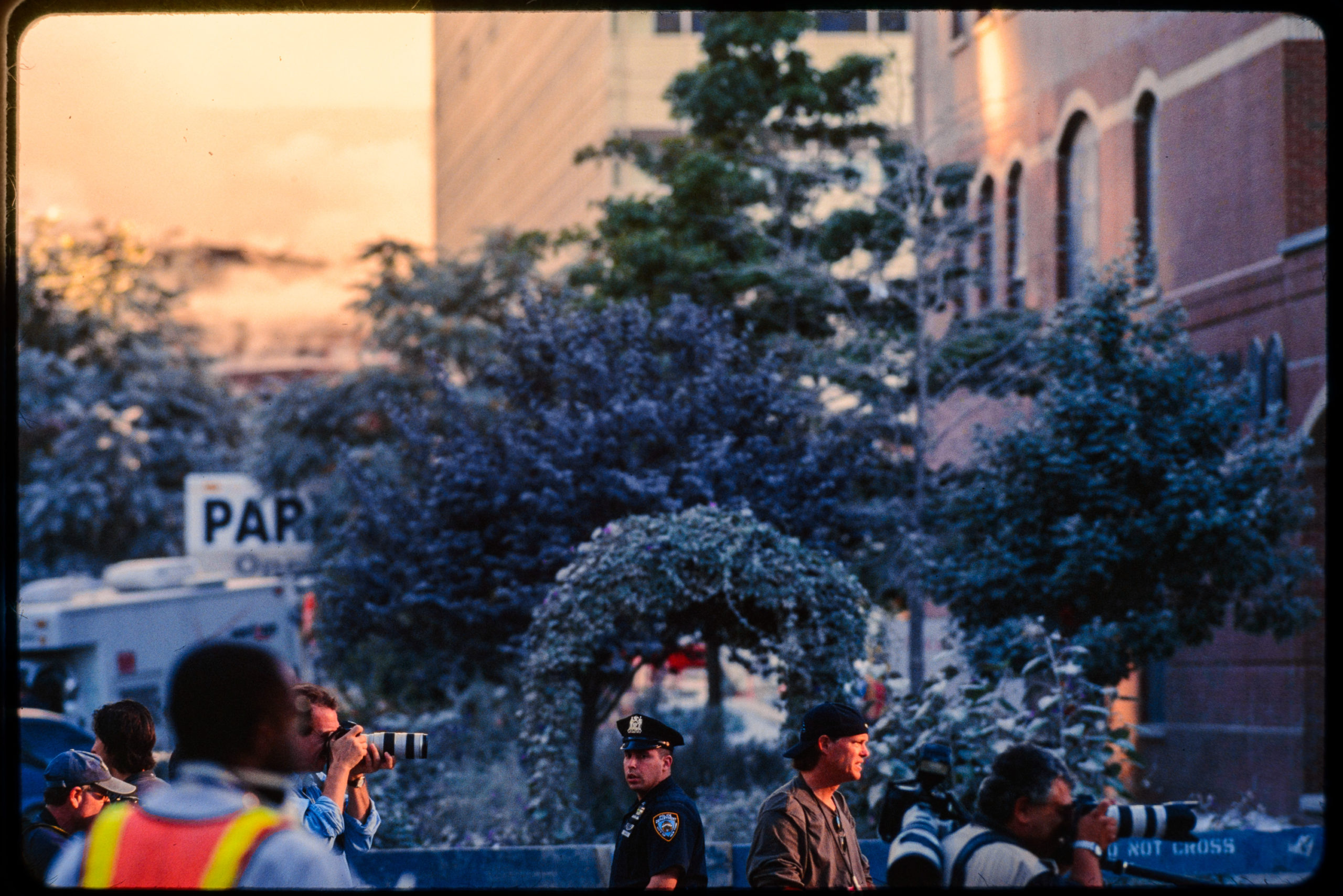 Police, Onlookers, and Photographers Stand Near 292 Greenwich Street PS ...
