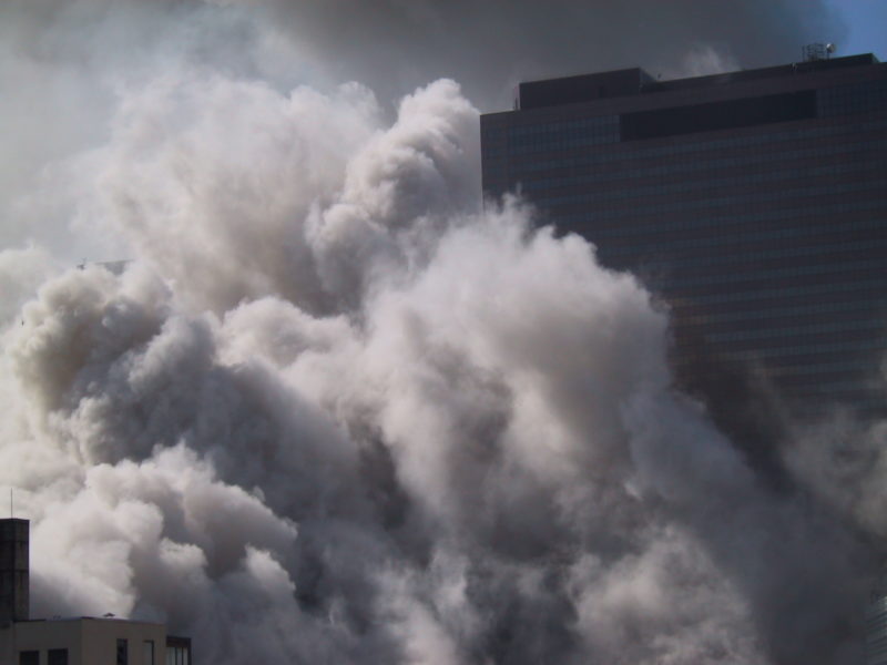 Thick Smoke Covering the Ground and Surrounds the Buildings as the ...