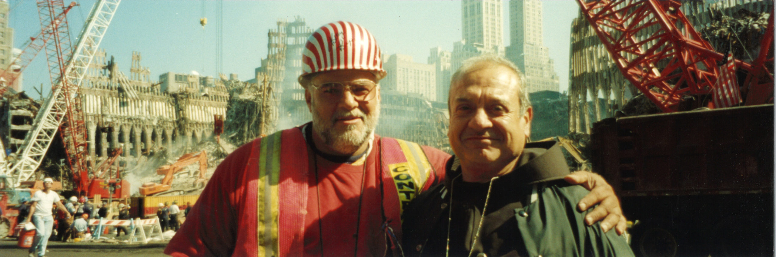 Contractor and Unknown Worker Embrace and Take a Photo in front of ...