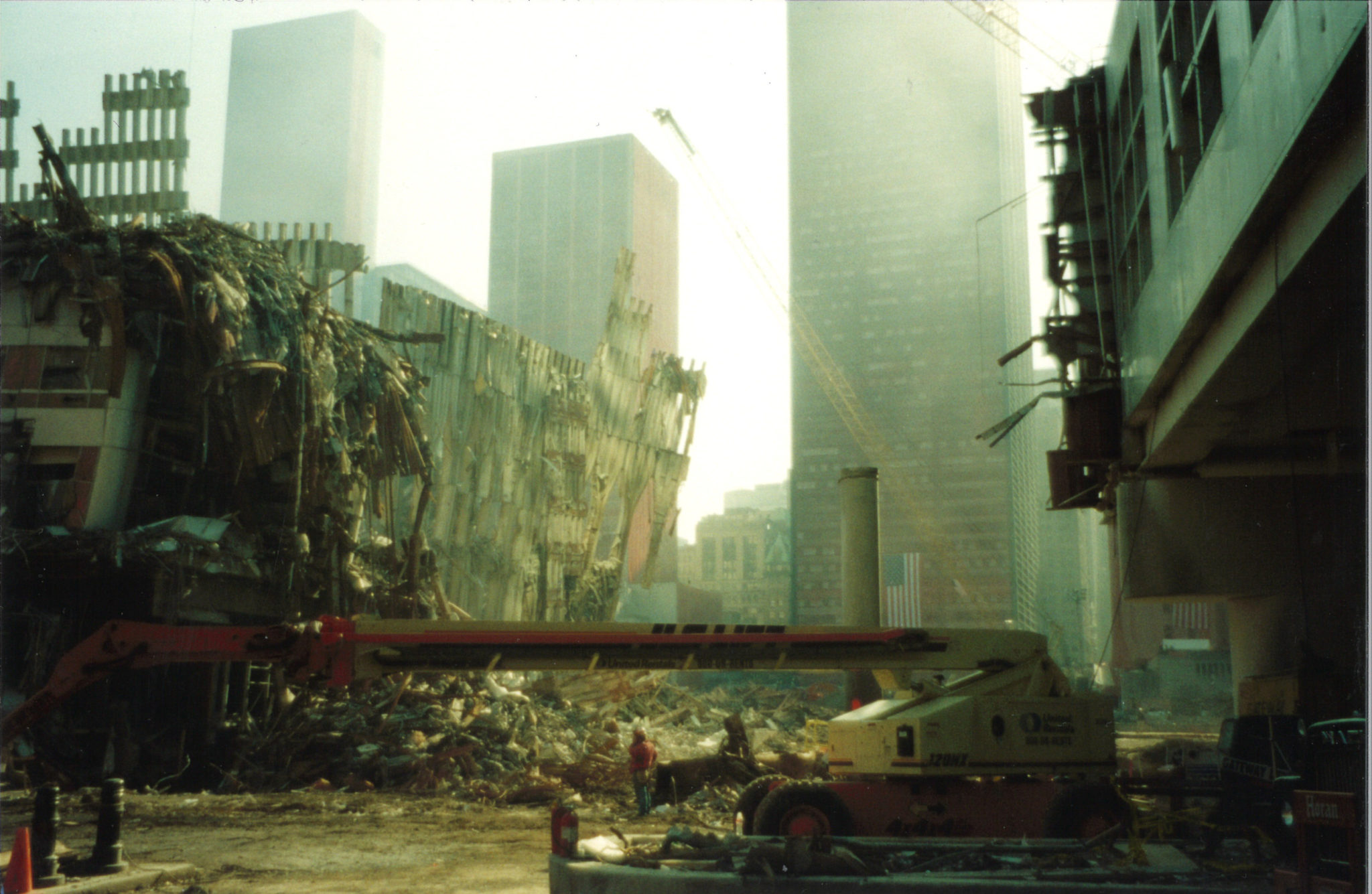 Falling WTC Exoskeleton with the Millenium Hotel, 22 Cortlandt Street ...
