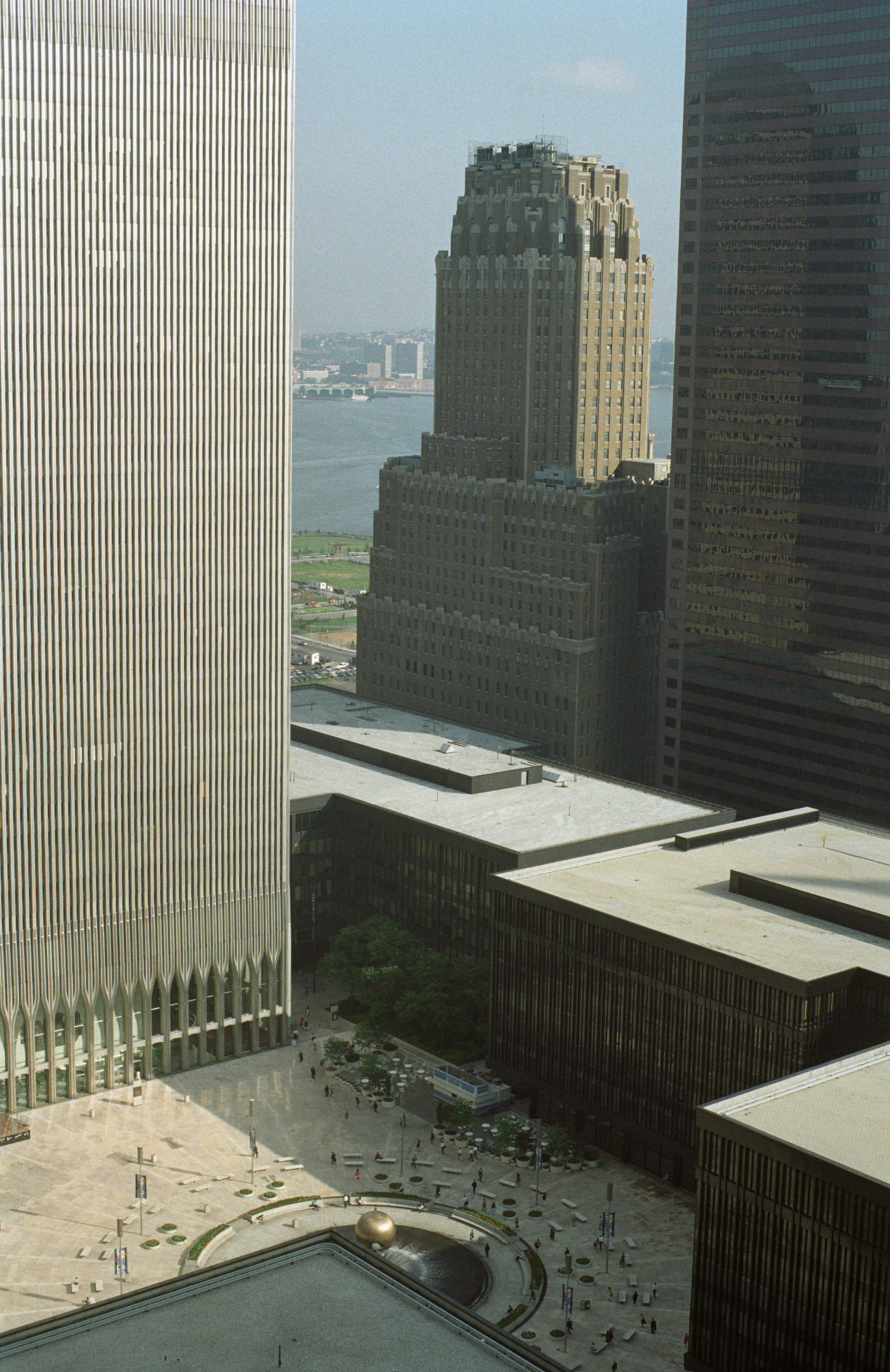 World Trade Center & Plaza with Fritz Koenig’s “Sphere” Sculpture and ...