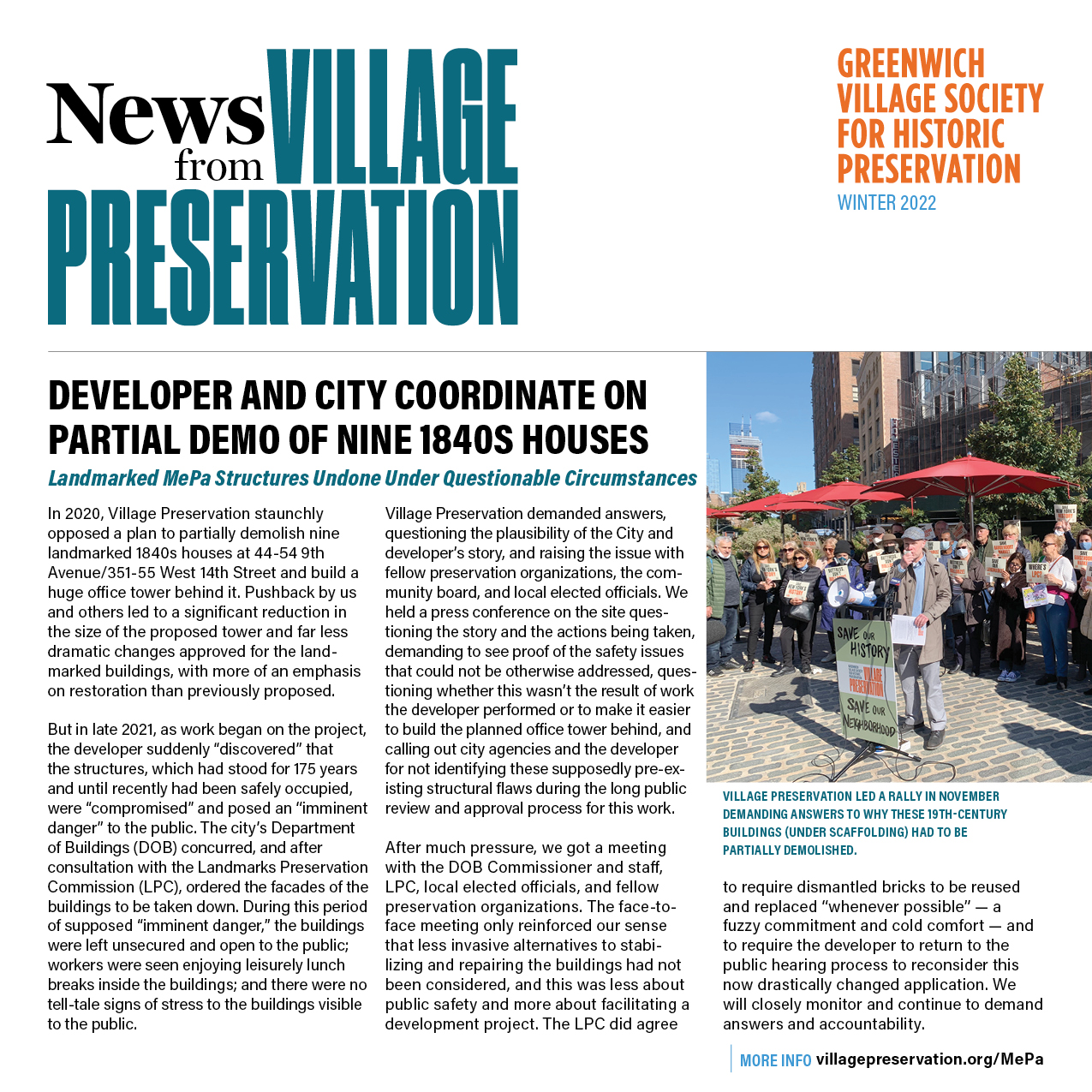 Newsletters - Village Preservation