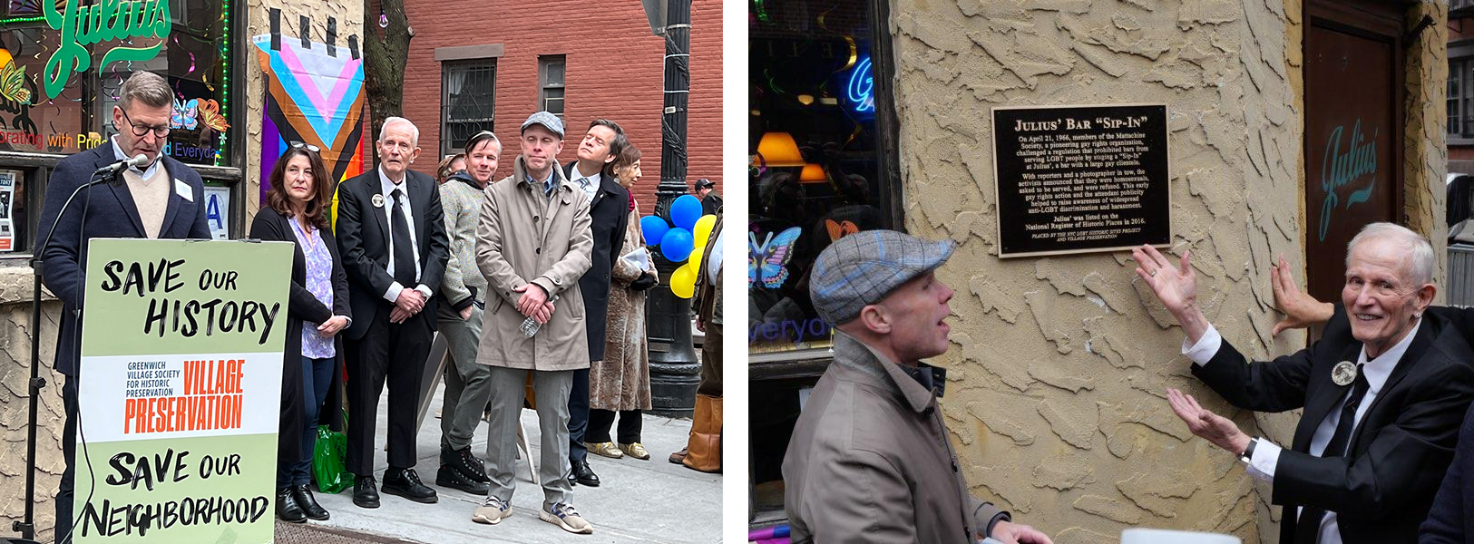 Village Preservation’s 19th Plaque Unveiled Marking Julius’ Bar and the ...
