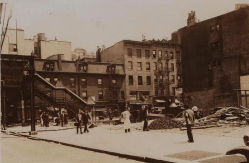 North side of West 8th Street East from 6th Avenue, with El, 1935 NYPL ...
