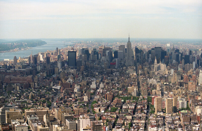 View north of Midtown skyline and beyond from the World Trade Center ...