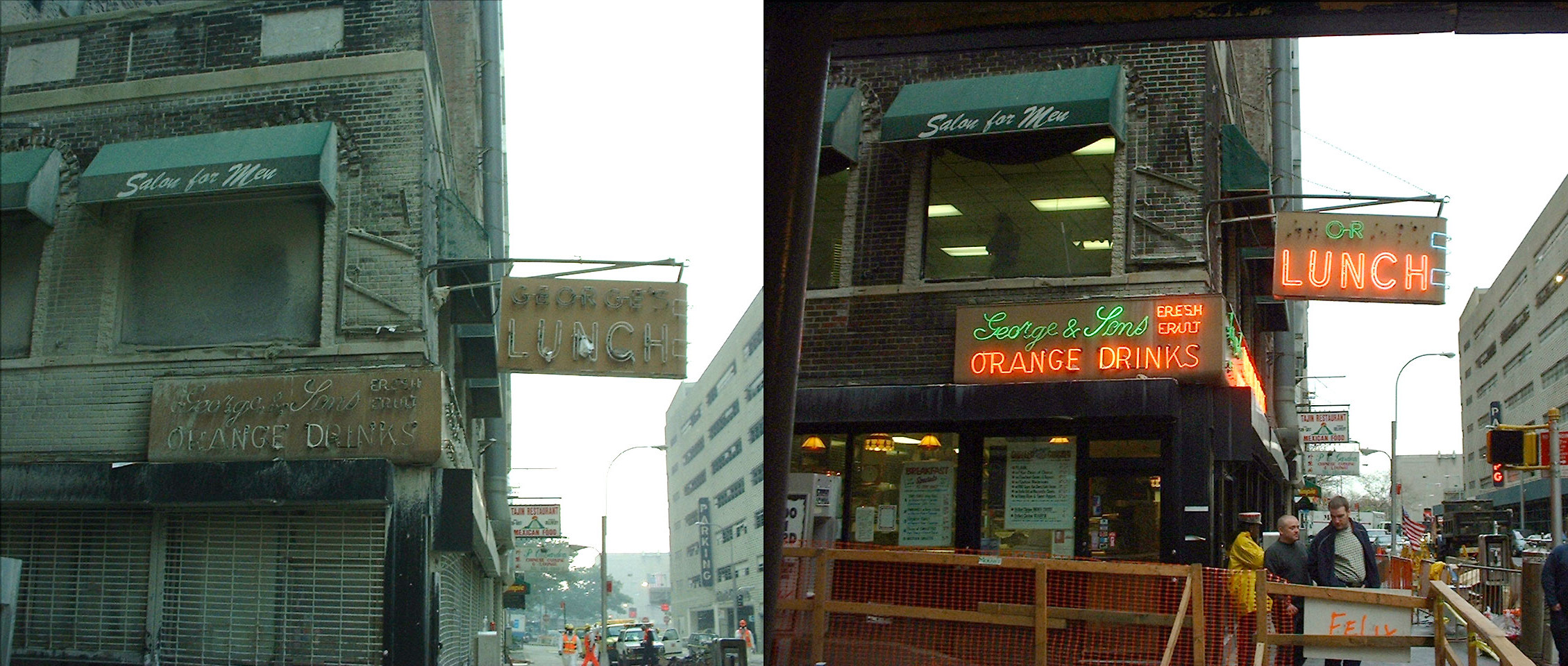 “George’s Lunch” after 9/11 and after reopening - Village Preservation
