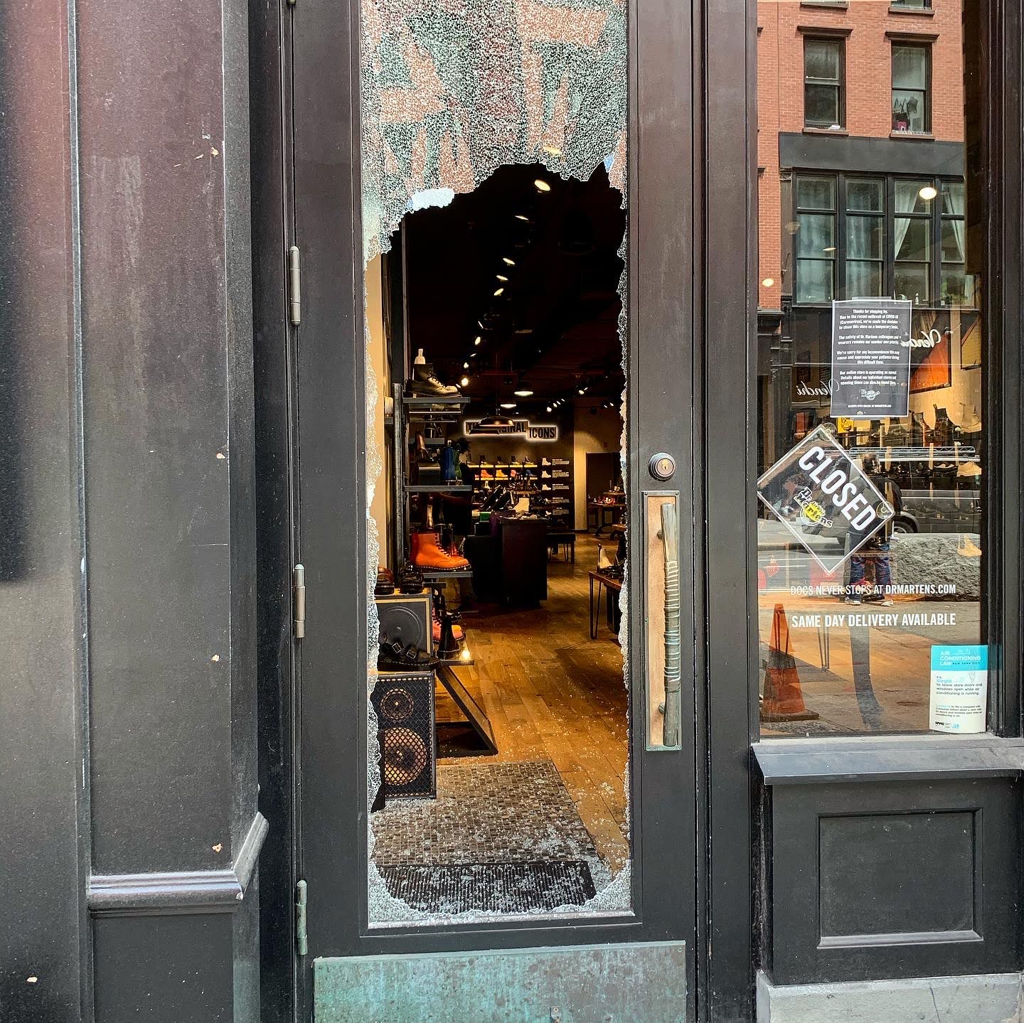 Storefront Closed With Smashed Window After Demonstration, 863 Broadway ...
