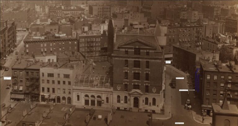Aerial view of Hudson Street Between Christopher and Grove Street as ...