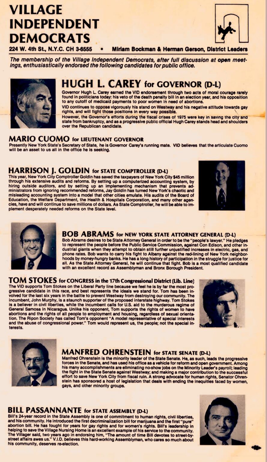 Village Independent Democrats Collection: 1970-1979 - Village Preservation