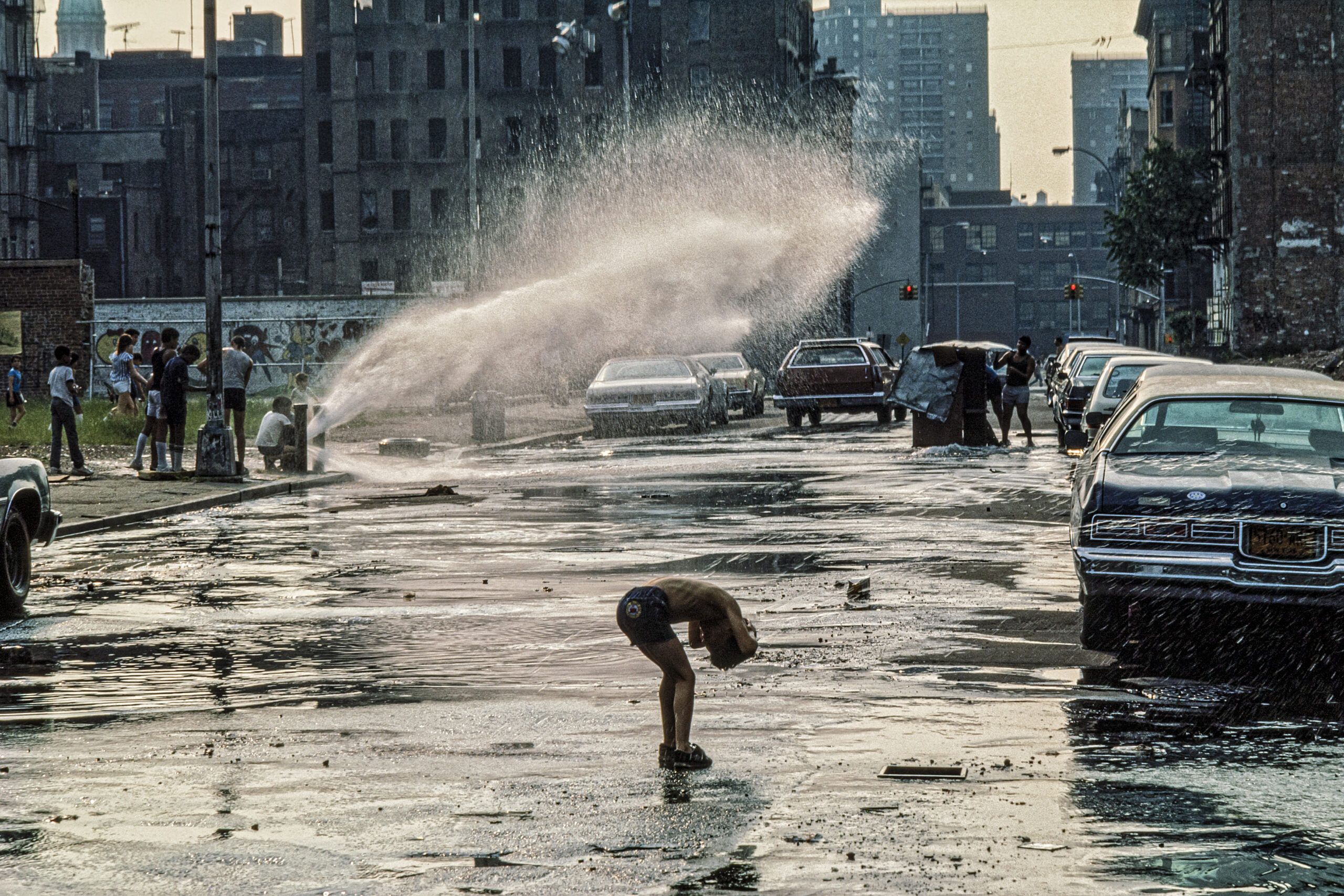 East 5th Street between Avenues D & C, looking west, with fire hydrant ...